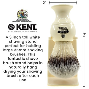 Kent VSB6 1.5" Water Resistant Mock Ivory Shaving Brush Stand - For Kent BK2 and BK4 Natural Shaving Brush Air Drying Base