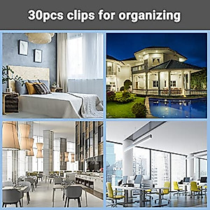 ENPOINT 30 Pack Cable Clips, Adhesive Cable Management,1 Slot Cable Holder Clips Wire Clips Black Cable Organizer for Power Cord, Phone Charger, PC, Car, Office, Home, Nightstand, Charging Accessory