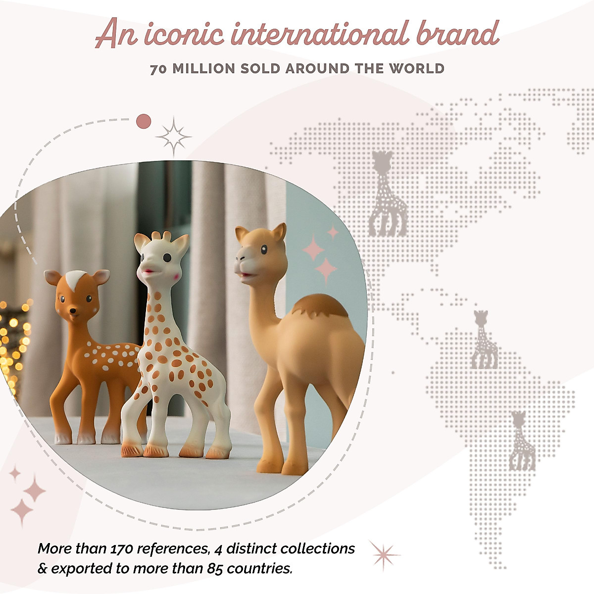 Sophie la girafe | Fanfan The Fawn | Teether Friend to Sophie la girafe | Natural Rubber | Designed for Teething Babies | Awaken All 5 Senses | Easy to Clean