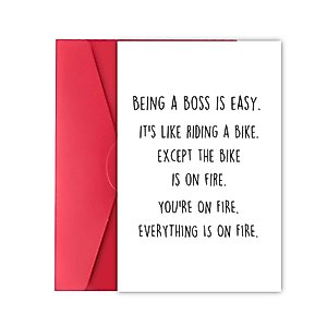 XXDJLP Funny Bosses Day Card from Employee, Happy Boss Day Card from Staff, Boss Gifts Ideas for Men Women, Humorous Boss's Day for Boss Manager Coworker, Boss Appreciation Gifts