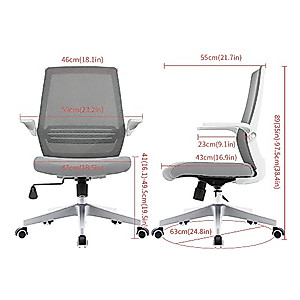 SIHOO Ergonomic Office Chair, Swivel Desk Chair Height Adjustable Mesh Back Computer Chair with Lumbar Support, 90° Flip-up Armrest (Grey)
