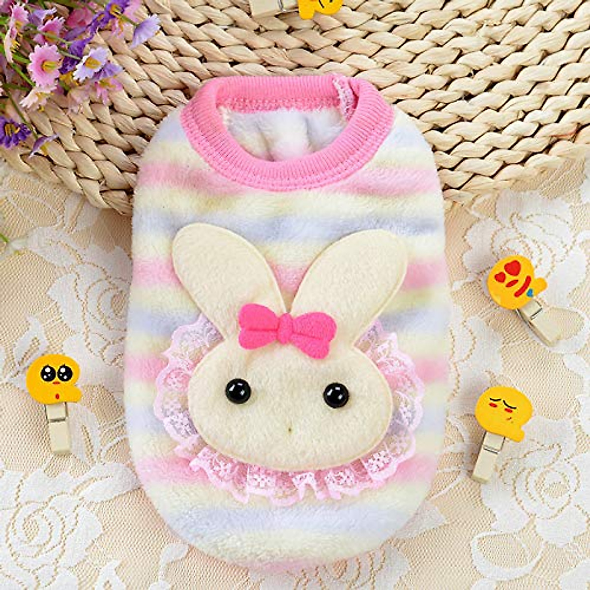 Dog Clothes for Small Dogs Girl Dress Striped Pet Winter Apparel and Home Autumn Pet Clothes Small Dog