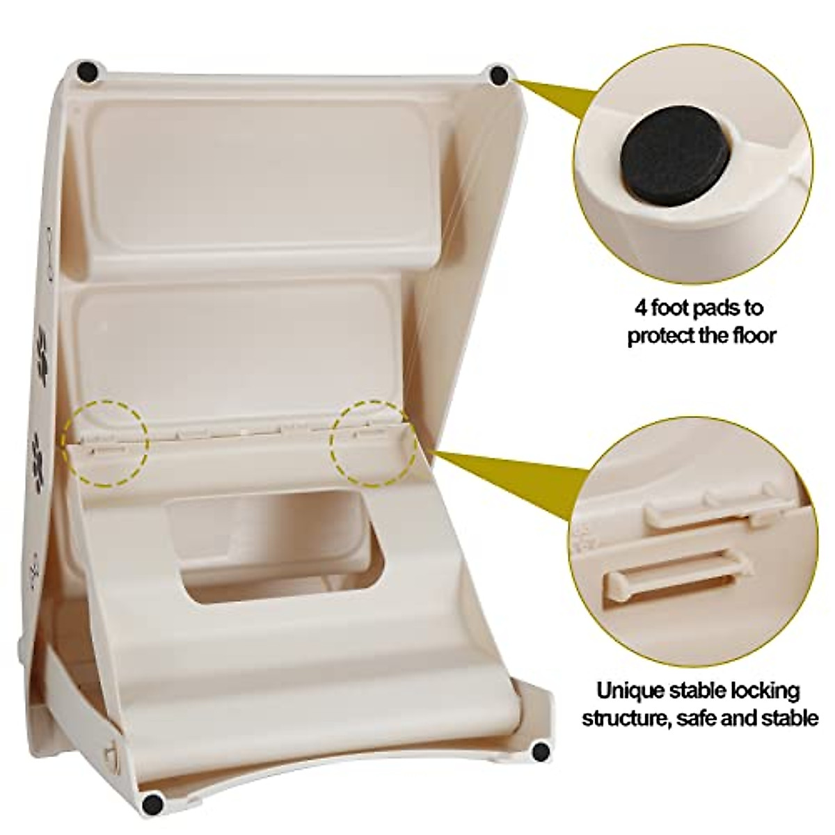 Dog Stairs to Bed Pet Stairs Dog Steps for Small Dogs Washable Carpet Pet Stairs for High Bed Foldable Plastic Pet Steps