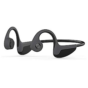 Bone Conduction Headphones Bluetooth 5.0 Open Ear Wireless Titanium HiFi Stereo with Mic Sweatproof Sports Headphones for Running Driving Cycling (Black)