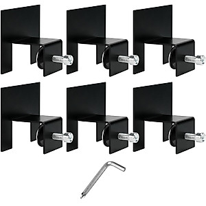 kulusion 6 Packs Mattress Slide Stopper, Non Slip Mattress Holder for Bed Frame, Adjustable Mattress Gaskets for Metal Bed Frame Easy to Assemble - Black
