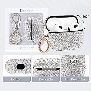 Luxurious Rhinestone AirPods 3rd Generation case,Protective Bling Diamonds AirPod 3 Charging Case Cover, Bling Airpod Gen 3 Case Gift for Women (Silver)