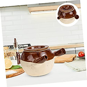 UPKOCH Old Fashioned Medicine Pot Korean Clay Pot Braising Pan with Lid Water Kettle Stovetop Medicines Kettle Ceramic Soup Pot Stovetop Tea Pots Medicine Cooker Pottery Clay Casserole