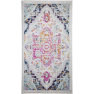 KSANA Soft Runner Rug, 2'2" x 4' Area Rug, Luxury Carpets for Living Room, Bedroom and Hallway (Reflecting Pond/Tibetan Red)