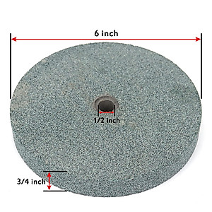 6 Inch Bench Grinder Grinding Wheel & Wire Wheel Brush with 1/2'' Arbor, 60 Grit Silicon Carbide Bench Grinding Wheel for Bench Grinder,for Drill Bits, Blades and Knifes Cleaning Polishing Sharpening