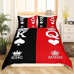 Feelyou Couple Lover Duvet Cover Adults Valentine Day Bedding Set for Adults Ultra Soft Romantic Comforter Cover Set Simple Modern Bedspread Cover Room Decor Queen Size Bedclothes Zipper