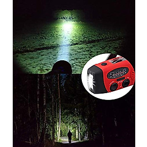 Handsider Solar Hand Crank Self Powered Survival Emergency AM FM NOAA Weather Radio with Led Flashlight, 2000mAh Power Bank for Cellphone Smartphone