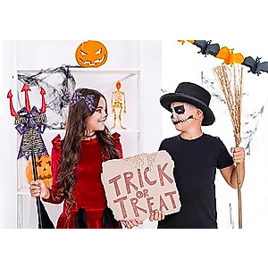 Threetols 2 Rolls 10 Yards Halloween Wired Edge Ribbon, 2.5inch Black Purple Buffalo Plaid Ribbon, Candy Skull Black White Stripe Glitter Dot Ribbon for Halloween Party DIY Craft Wreath Decor