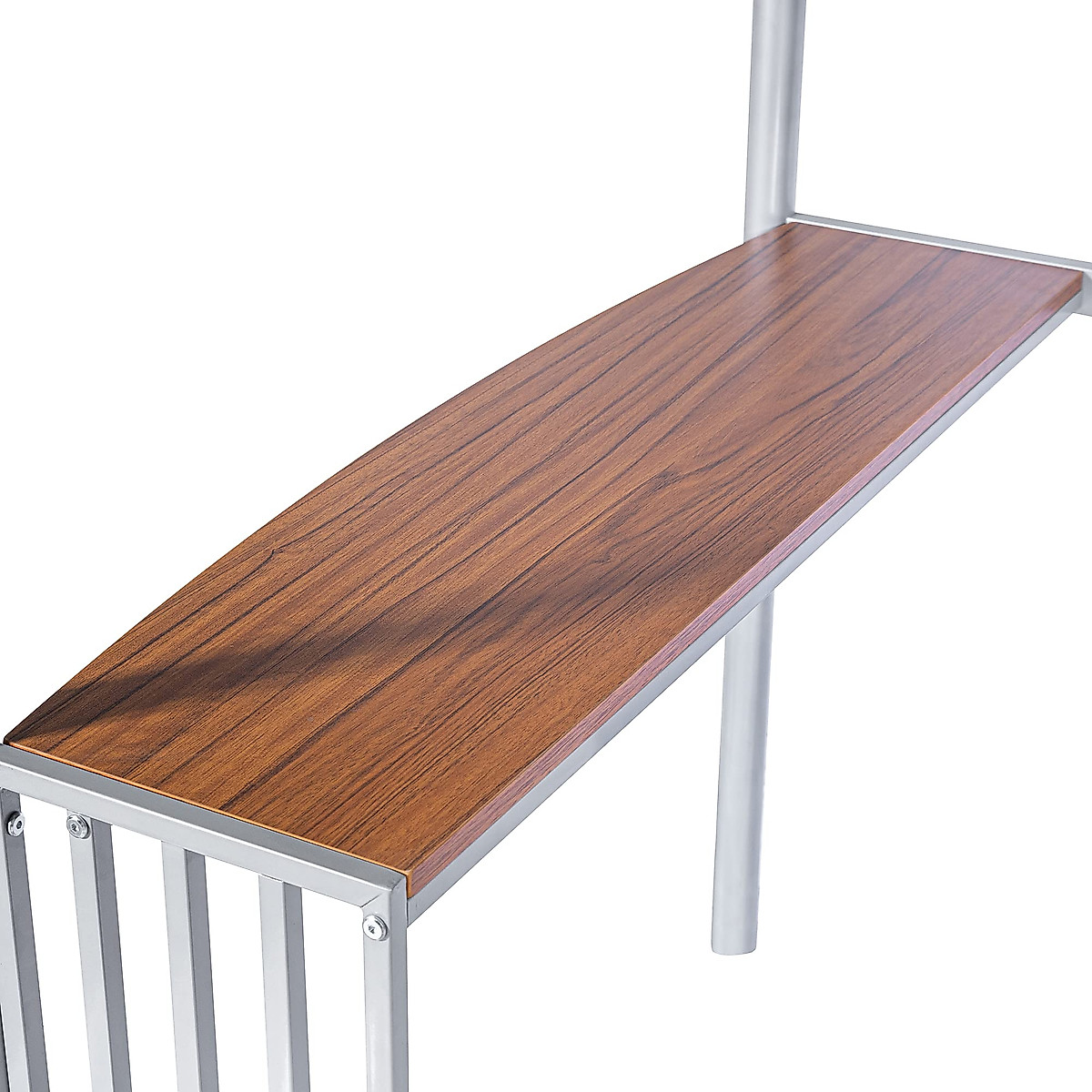 Harper & Bright Designs Twin Over Full Metal Bunk Bed with Desk, L Shaped Bunk Bed with Ladder and Quality Slats for Bedroom- Silver