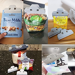 UtySty 8 Pack Chip Clips Chip Bag Clip with Wide 4 inch Seal Grip Food Bag Clamps Food Clips for Snack Bag Bread Bag Coffee Bags Cereal Bags Rice Bag Kitchen Storage Fresh-Keeping Organizer