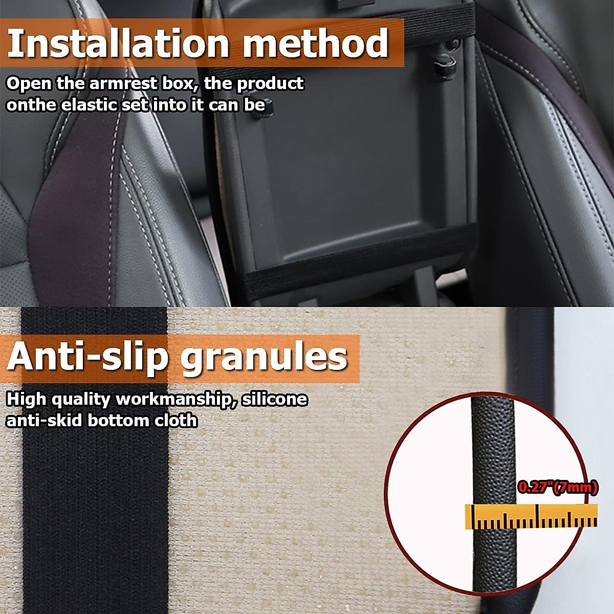 XINLIYA Car Center Console Cushion Pad, Universal Leather Waterproof Armrest Seat Box Cover Protector,Comfortable Car Decor Accessories Fit for Most Cars, Vehicles, SUVs (Blue)