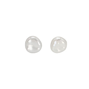 BLUE OCEAN PEARLS .925 Sterling Silver Freshwater White Keshi Cultured Pearl Earrings for Women, 8-9mm Baroque Pearls High Luster Stud Jewelry Earrings