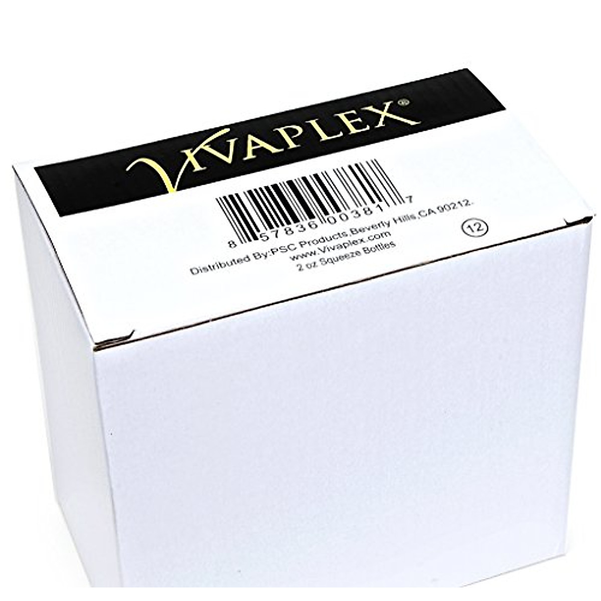 Vivaplex, 12, Clear, 2 oz, Plastic Squeeze Bottles, with Black Flip Top Caps
