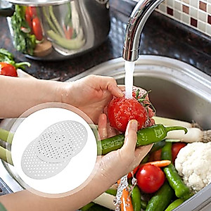 UPKOCH Round Sink Mat 2pcs Rubber Sink Protectors Kitchen Sink Mat Sink Dish Rack Dish Drying Mats Protect Sink from Stains Damage Scratches White Center Drain Sink Mat