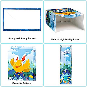 JOYIN 72 Pcs Easter Goodie Paper Bags, Flat Bottom Candy Bags for Kids Eggs Hunt, Easter Party Supplies Treat Bags