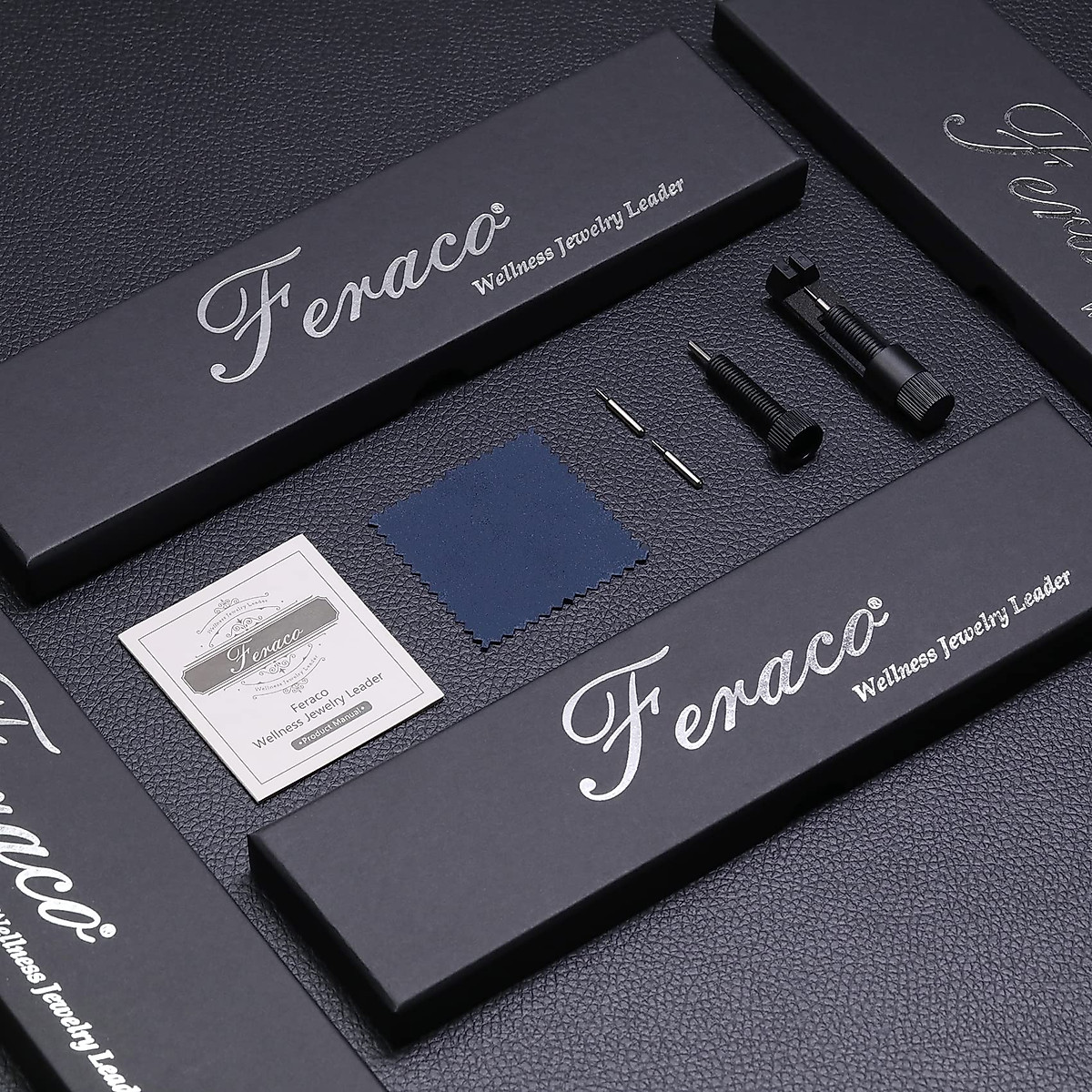 Feraco Magnetic Bracelet for Women Titanium Steel Magnetic Bracelet with Neodymium Magnets & Sparkling Crystals, Christmas Jewelry Gifts (Purple)