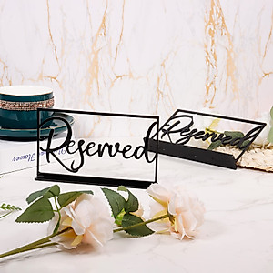 6 Pieces Reserved Signs for Wedding, Party, Acrylic Reserved Table Signs Reserved Seating Signs for Tables chairs Restaurant Special Events