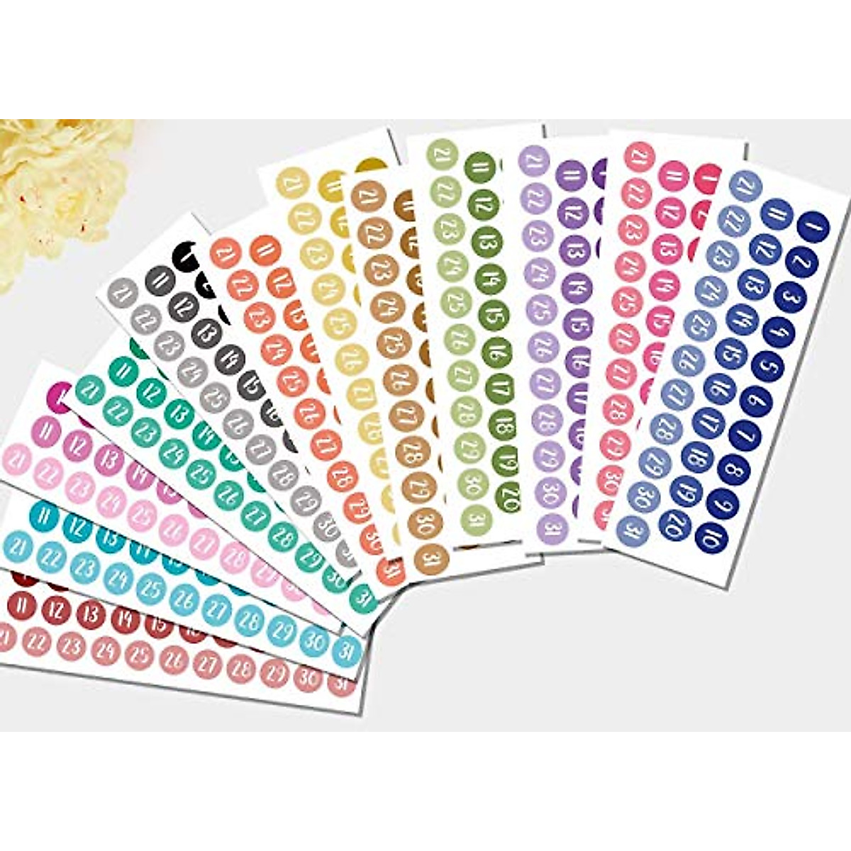 Dates Sticker Bundle, Date Covers Planner Stickers, Dates Planner Stickers in Rainbow Colors