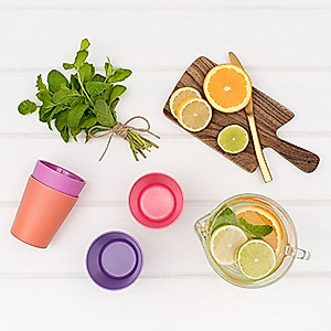 bobo&boo Bamboo Kids Cups Set of 4 Drinking Cups for Kids Eco Friendly Toddler Cups Without Lids ~ Non Toxic & Reusable ~ Great Gift for Baby Showers Birthdays & Preschool Graduations (Sunset)