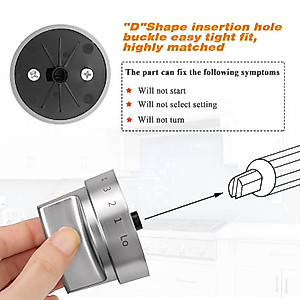 WB03X24818 Gas Stove Knobs Replacement 5Pack 100% Stainless Steel Gas Range Oven Stove Knob-24Pack WB02X24790 Grate Rubber Feet-Fit for GE Gas Stove Top Range Grate Foot Rubber Pads