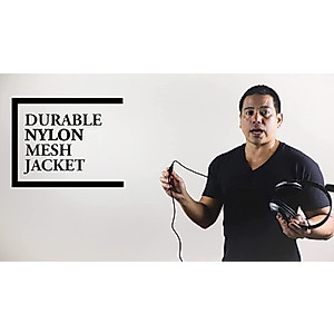 MANHATTAN Wired Headset with Microphone - with 8 ft Long Braided Stereo Cable, Single 3.5mm Plug Jack, Volume Control, Flexible Mic – for Computer, Laptop, PC, Phone – 3 Yr Mfg Warranty – 180825