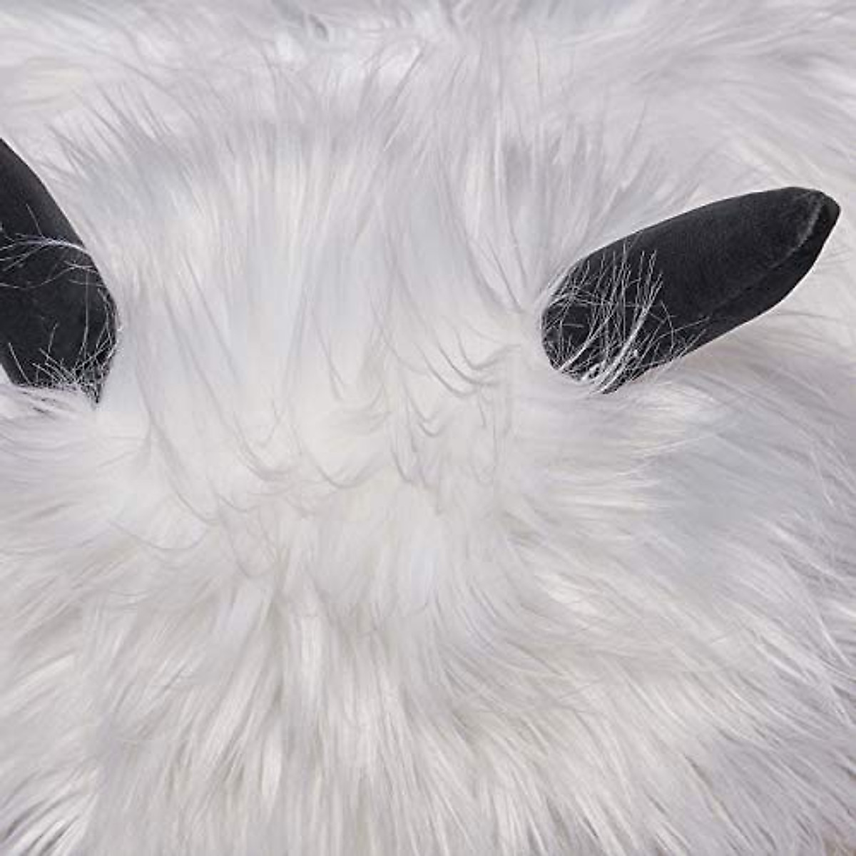 Christopher Knight Home Kamla Furry Yak Ottoman, White, Natural Finish