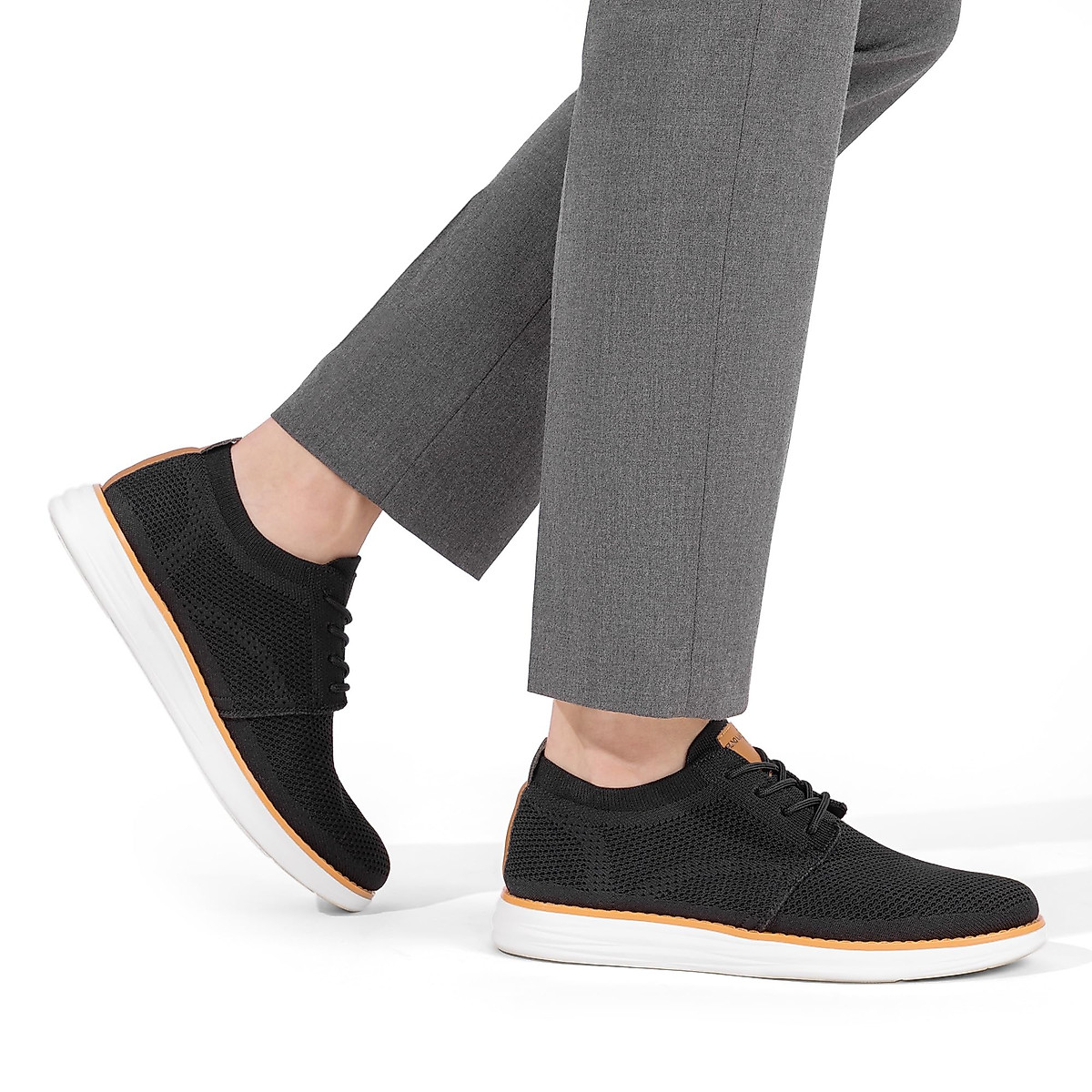 Bruno Marc Men's CoolFlex Breeze Mesh Sneakers Oxfords Lace-Up Lightweight Casual Walking Shoes,Size 8,01 Black,Grand