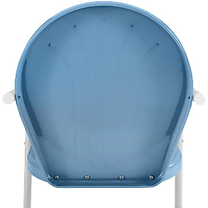 Crosley Furniture Griffith 3-Piece Outdoor Bistro Set, Retro Metal Patio Table and Chairs for Dining, Porch, Sky Blue Gloss and White Satin