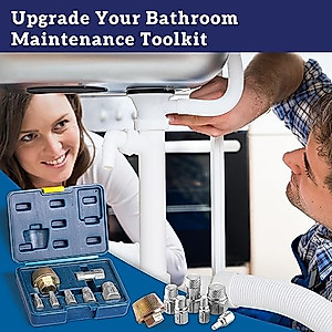 THINKPRO 1.5" Tub Drain Extractor, 6PCS Pipe Nipple Extractor, Remove the Old, Broken, Stubborn, Rusted Drain Tub Bathtub Stopper, Strong Grab Plumbing Tools with Solid Storage Case