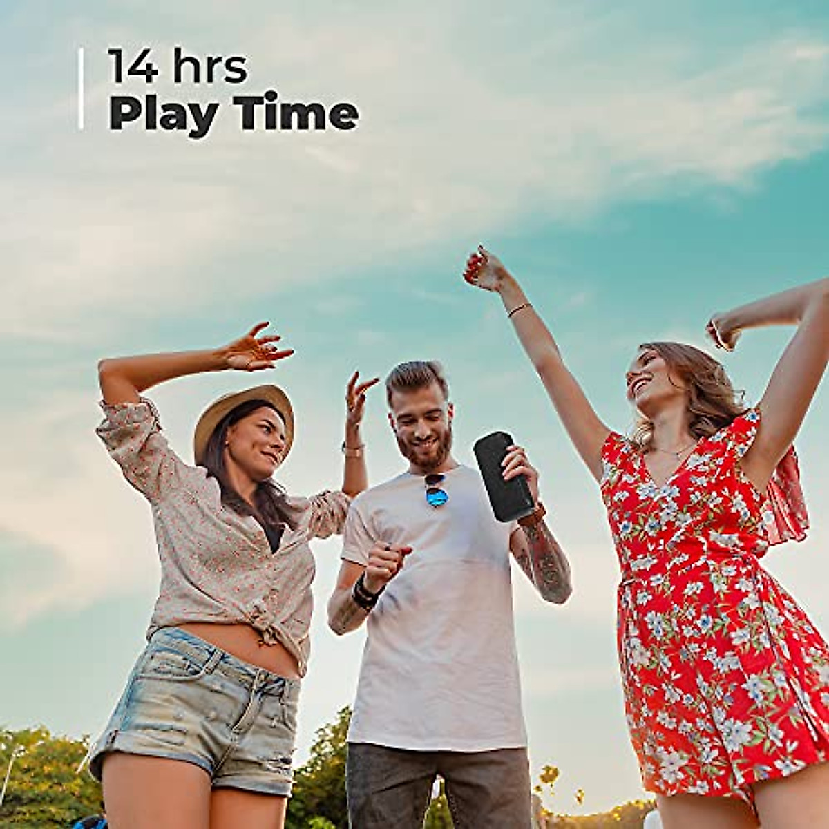 Voonex Sound ArcWave Portable Bluetooth Speaker, High Powered Loud Speaker, Bass Boost, IPX5 Waterproof, Dual Speaker Pairing, Wireless Speakers for Home, Outdoors, Travel, USB-C Fast Charge