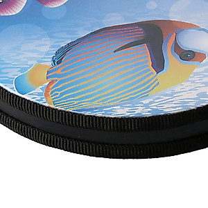 Yibuy Sound Drum Percussion Wave Bead Ocean Hand Drum with Hardwood Sea Drum Musical Instrument Percussion 253mm/9.96inch (Diameter) for Party