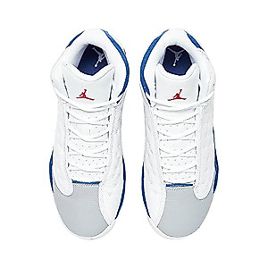 Jordan Boy's Air Jordan 13 Retro (Big Kid) White/Fire Red/French Blue/Light Steel Grey 4 Big Kid M