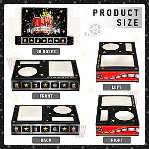 Nosiny Movie Night Snack Trays Movie Night Supplies Movie Theater Snack Boxes Disposable Paper Snack Holder Cardboard Holder for Kids Birthday Cinema Party Favors(20 Pcs, Movie Night)