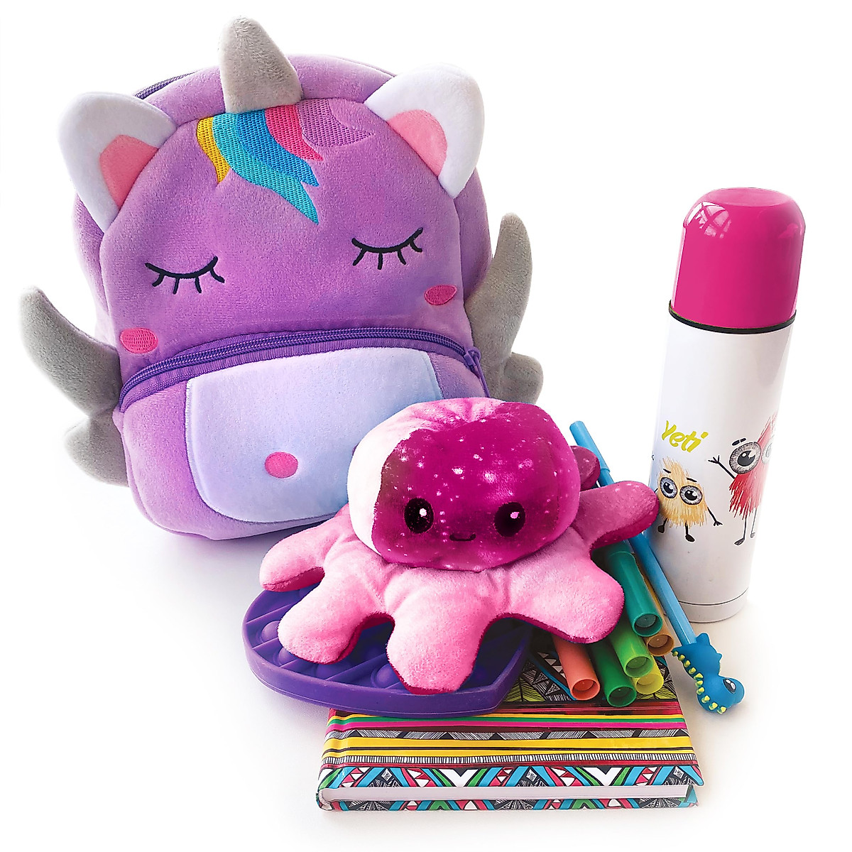 Svitbag Toddler Animal Cartoon Small Mini Backpack with Adjustable Straps for Boys and Girls - Travel Carrier for Toys, Crafts, Essentials - Unique Birthday Gift for 1-5-year-old (Unicorn)