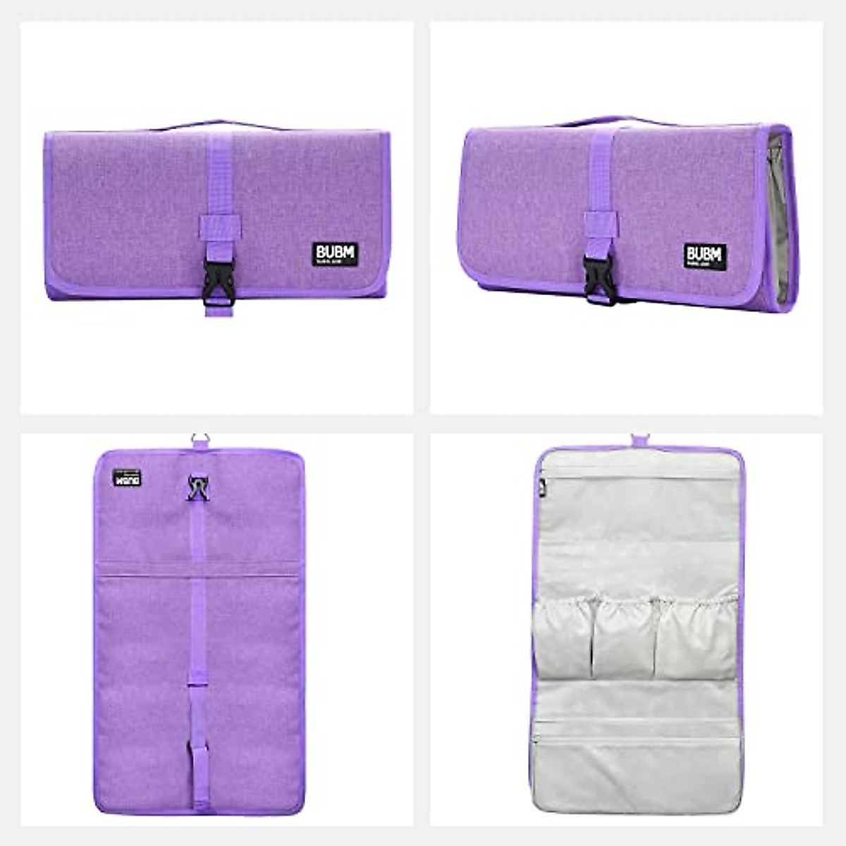 BUBM Travel Case Carrying Case Portable Storage Bag Roller Hanging Bag Organizer for Dyson Airwrap Styler,Shark Flexstyle Air Styling & Drying System,Purple