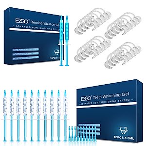 EZGO Teeth Whitening Gel Refill Pack, Remineralization Gel for Reducing Teeth Sensitivity, Teeth Whitening Cheek Retractor (Size M), Dental Mouth Opener