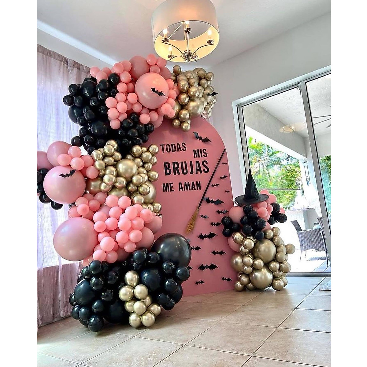 Black Pink Balloon Garlands Kit Arch Gold For Bridal Baby Shower Party Decoration Clear Girl Women Princess Birthdy Metallic Chorme Retro