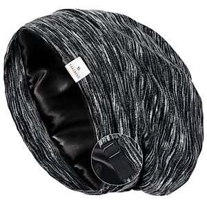 YANIBEST Silk Satin Bonnet Hair Wrap for Sleeping - Adjustable Stay on Silk Lined Slouchy Beanie Hat for Curly Hair and Braids