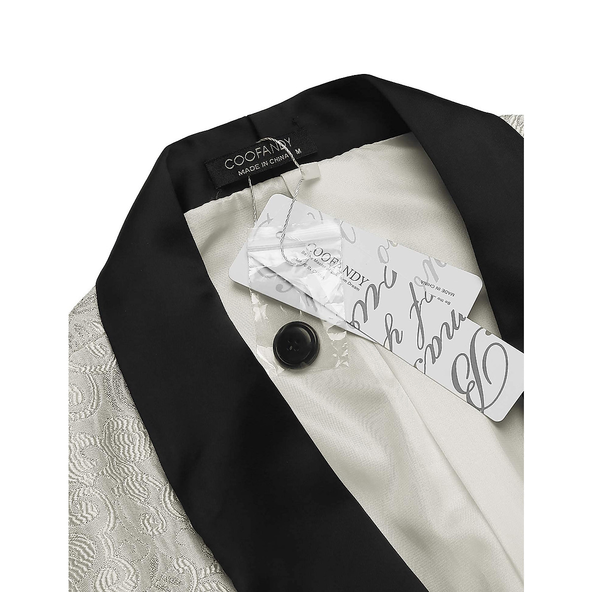 COOFANDY Men's Tuxedo Jacket Wedding Blazer One Button Dress Suit for Dinner,Prom,Party White