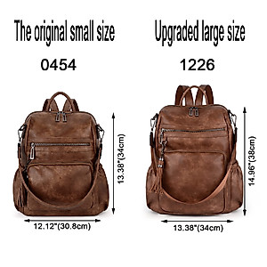 UTO Women Backpack Purse Travel Rucksack for Girls Fashion Designer Large Vegan Leather Ladies Shoulder Bag with Tassel