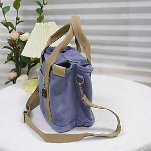 Crossbody Canvas Tote Satchel Bag for Women Shoulder Bag Multi-pockets Zipper Purse Handbag,Hobo Bag,Everyday Bag