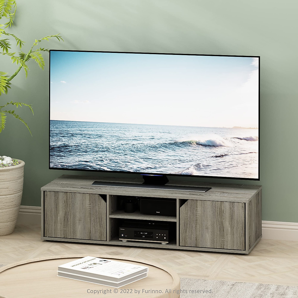 Furinno Classic Stand for TV up to 55 Inch, French Oak