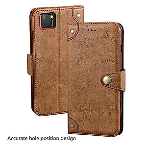 Wallet Case for Motorola ThinkPhone (6,6") + [3 Pack] Tempered Film Glass Screen Protector,YZKJSZ Flip PU Leather Case with Credit Card Slots and Stand Protective Cover - Brown