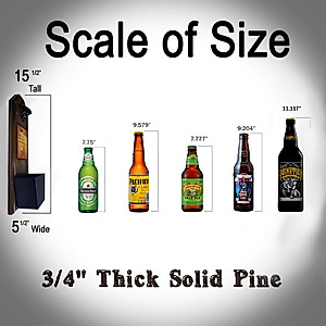 "U.S. Navy - Submarine Drink 'Til You Sink" Wall Mounted Bottle Opener and Cap Catcher - 100% Solid Pine 3/4" Thick - Slide On & Off Bucket - Great Sub/Sailor Gift! - By Vets 4 Vets