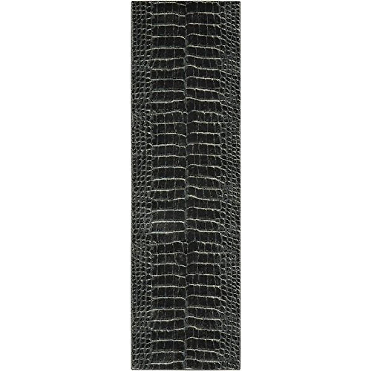 Nourison Maxell Nourison Charcoal 2'2" x 7'6" Area -Rug, Easy -Cleaning, Non Shedding, Bed Room, Living Room, Dining Room, Kitchen (2x8)
