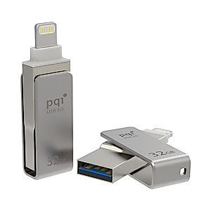 Iconnect Mini [Apple Mfi] 32 GB Mobile Flash Drive w/ Lightning Connector for iPhones iPads Mac & PC USB 3.0 (Iron Gray)